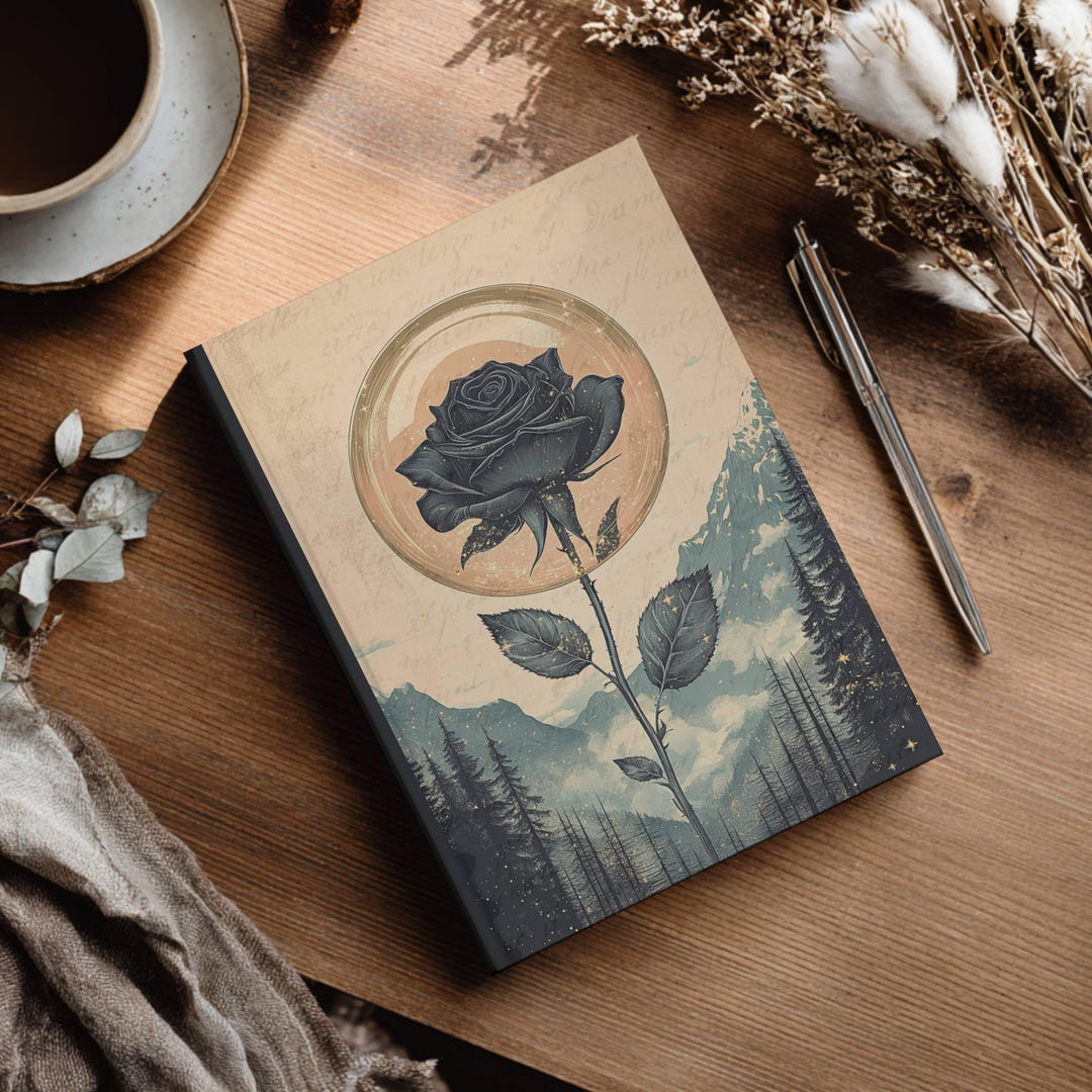Black Rose Gothic Notebook | Dark Academia Floral Journal | Mystical ...