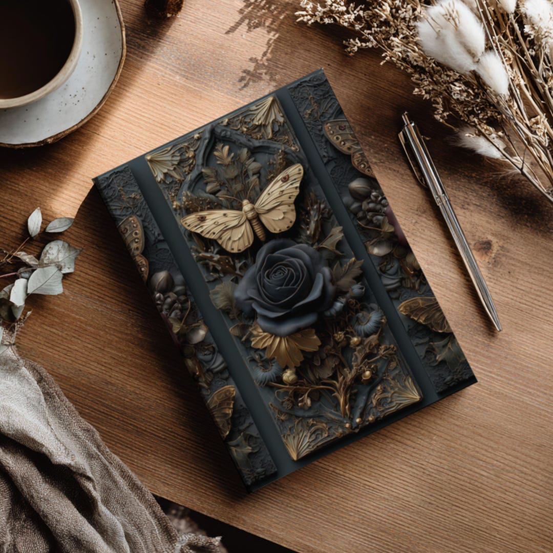 Baroque Gothic Witchcore Artwork Hardcover Journal | Faux Embossed ...