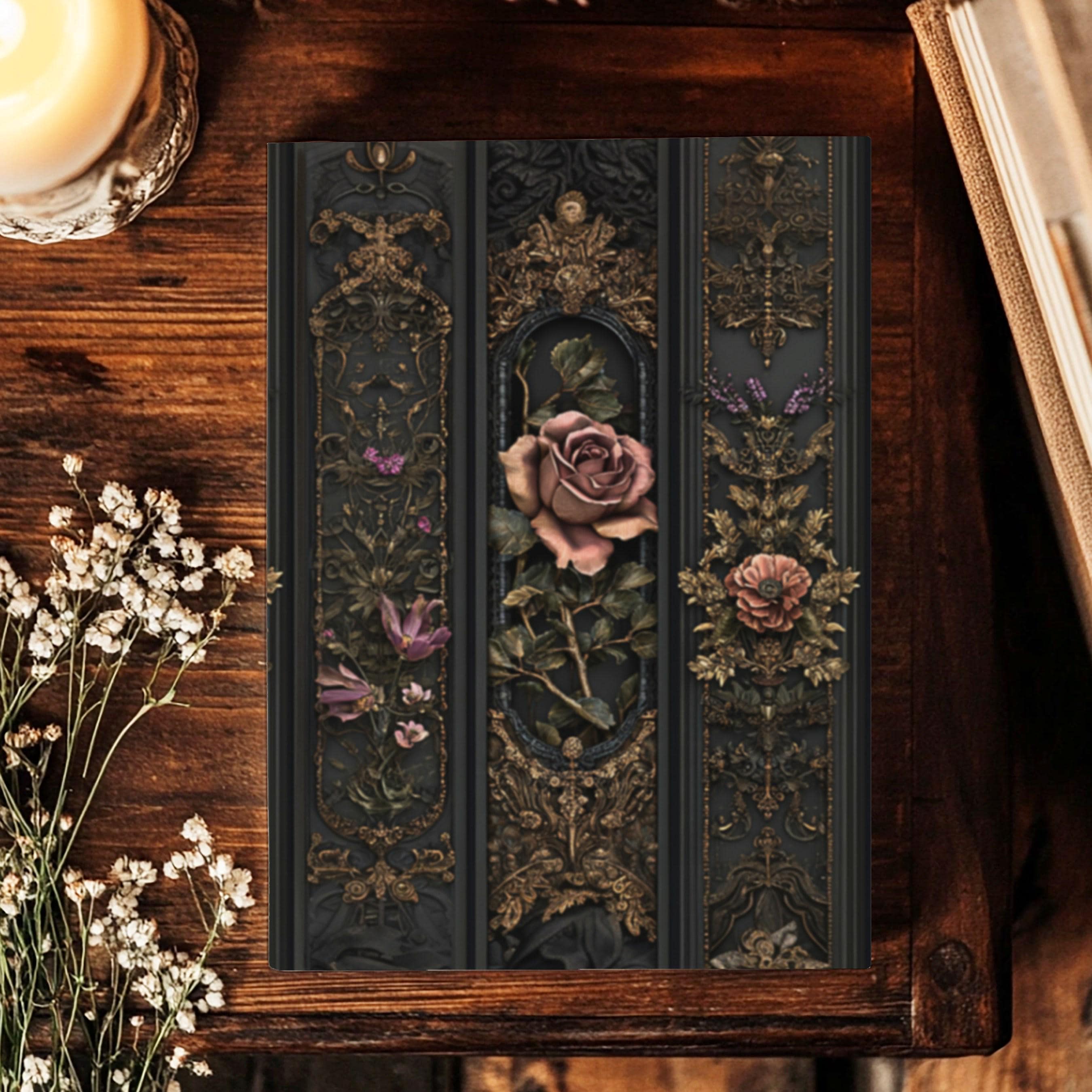 Dark Gothic Witchcore Floral Hardcover Journal Victorian Castlecore ...