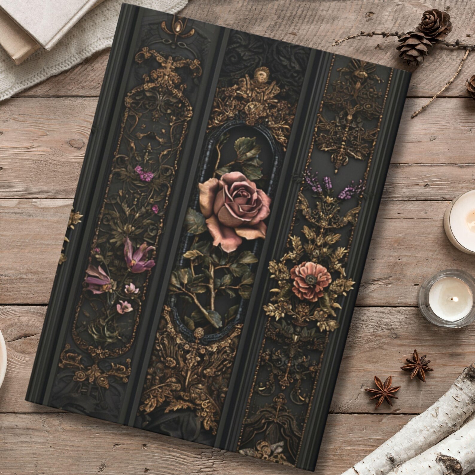 Dark Gothic Witchcore Floral Hardcover Journal Victorian Castlecore ...