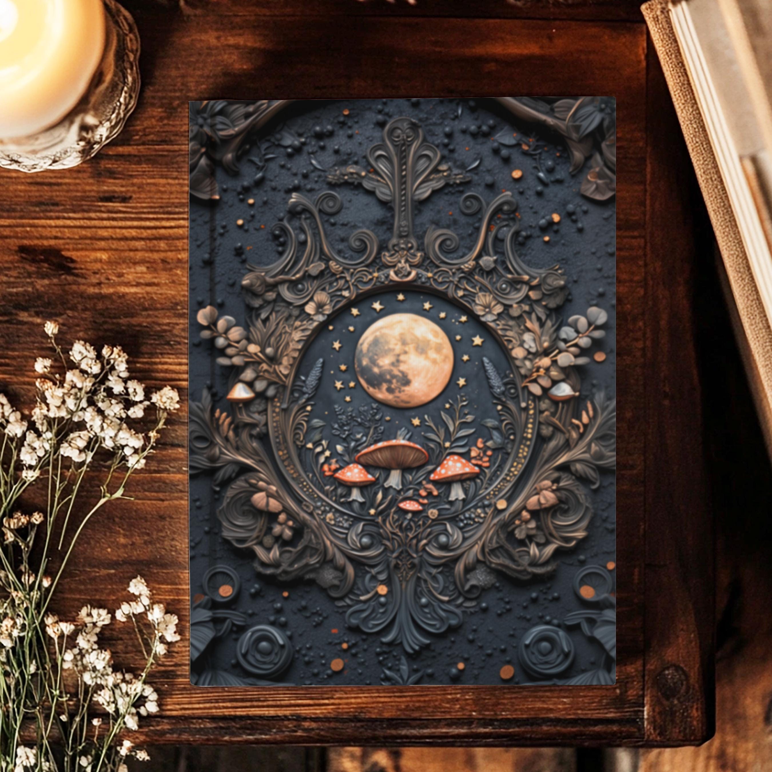 Medieval Grimoire Floral Faux Embossed Gothic Journal Forestcore ...