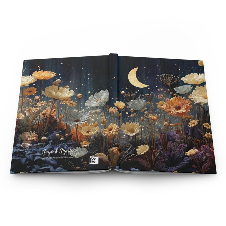 Night Meadow Watercolor Journal, Moody Floral Hardcover Notebook - Etsy