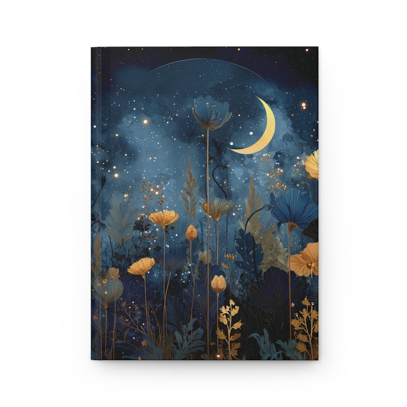 Abstract Watercolor Style Midnight Meadow Soft Touch Matte Hardcover ...
