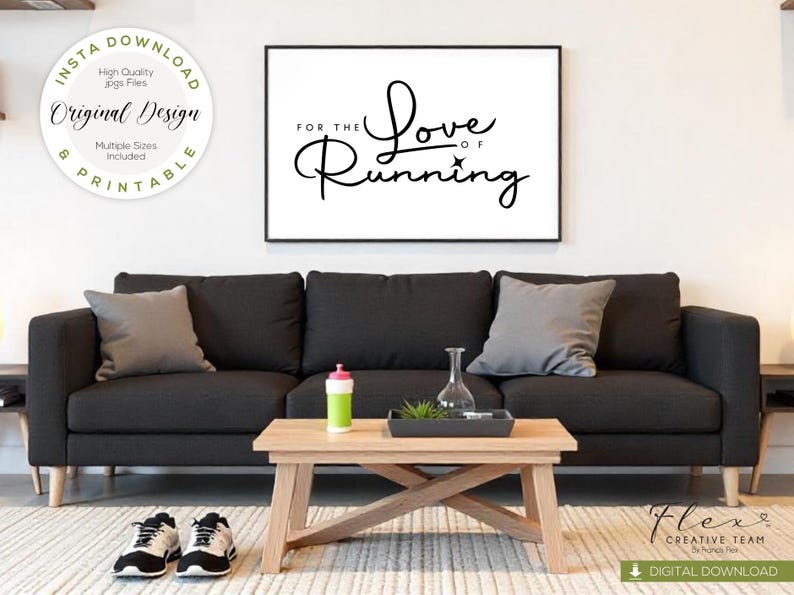 For the Love of Running, Digital Art, Running Motivation, Running Print ...