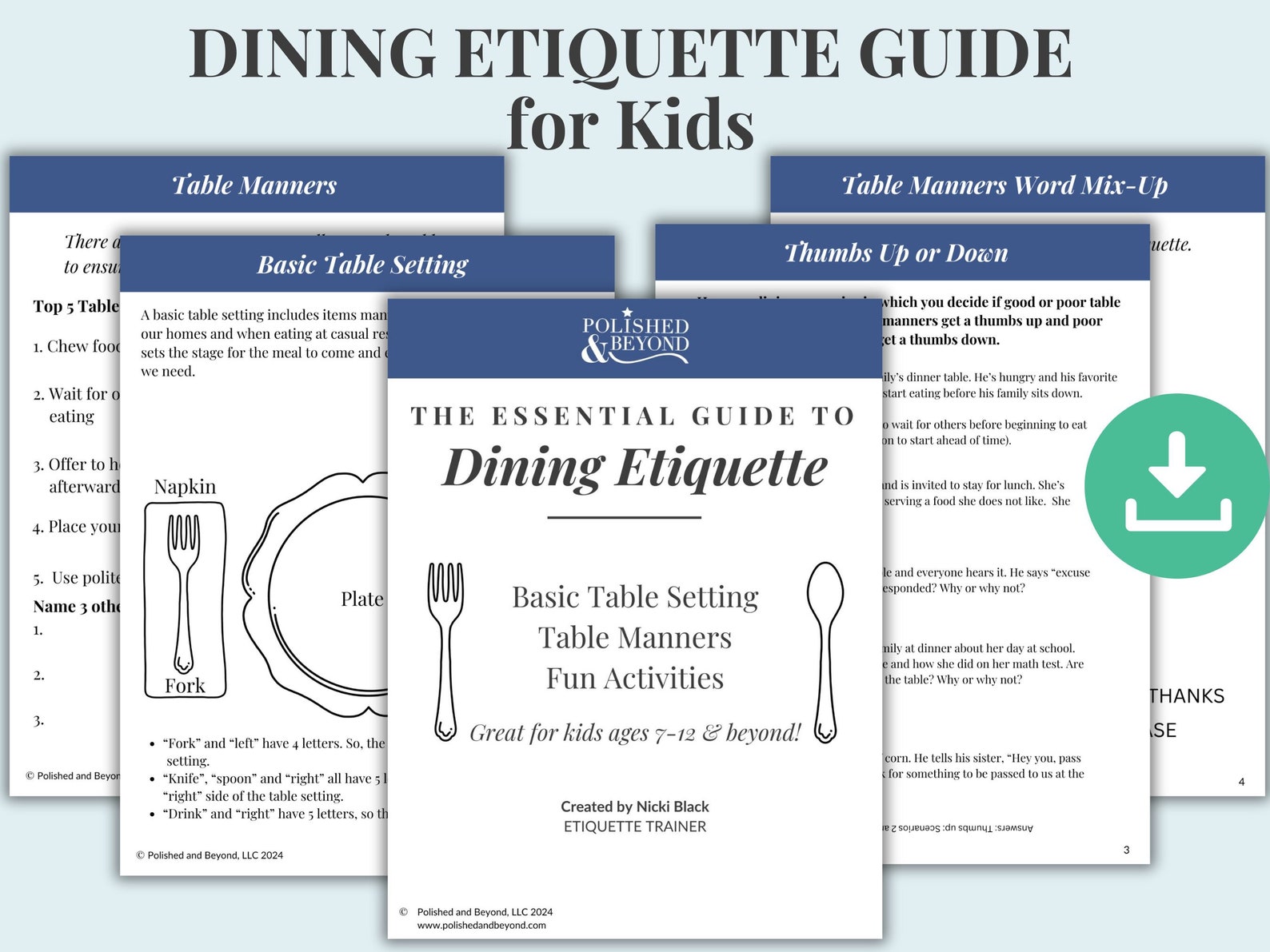 Dining Etiquette Guide - Etsy