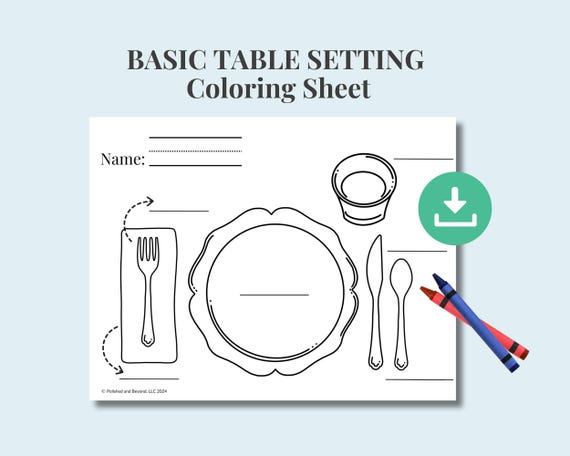 Place Setting Coloring Page