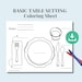 Table Setting Coloring Sheet - Etsy