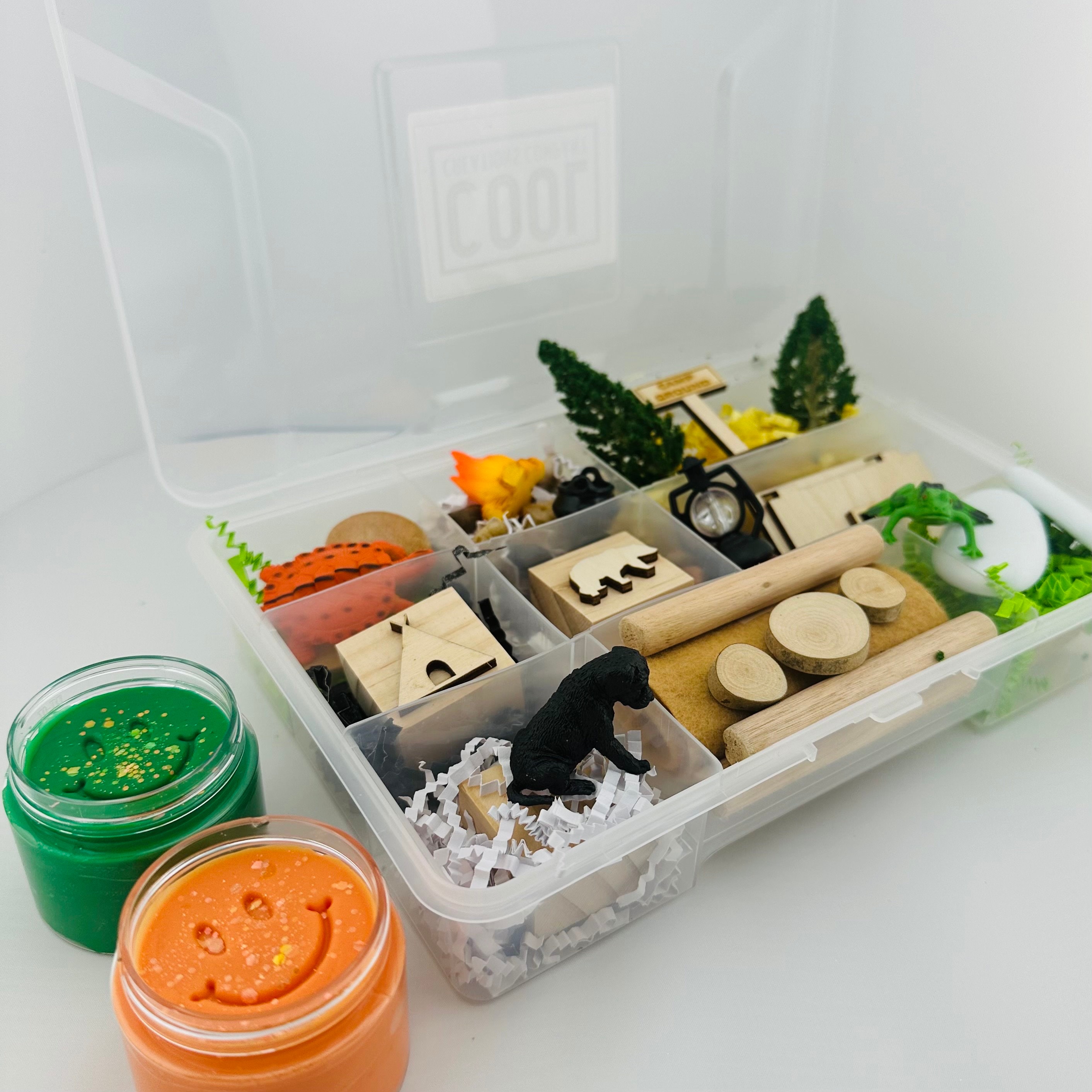 Camping Sensory Bin, Play Dough Camping Kit, Camping Busy Box ...