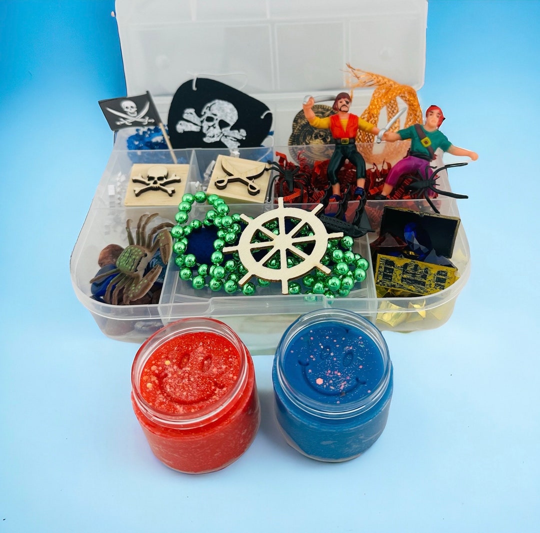 Pirate Sensory Kit, Pirate Play Dough Kit, Pirate Themed Activity Bin ...