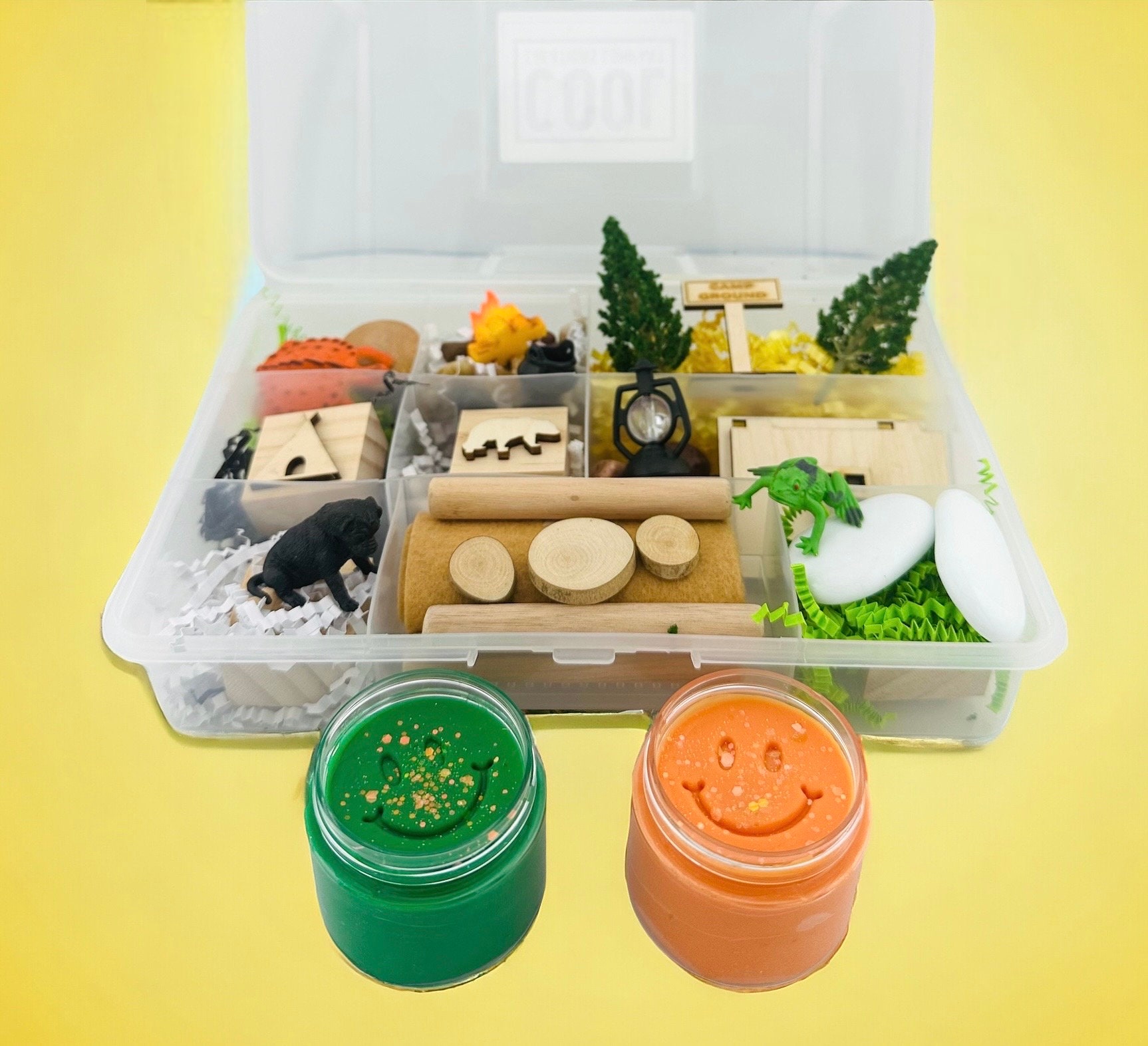 Camping Sensory Bin, Play Dough Camping Kit, Camping Busy Box ...