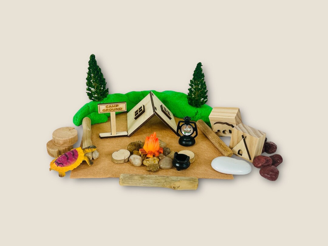 Camping Sensory Kit, Play Dough Camping Bin, Camping Busy Box ...