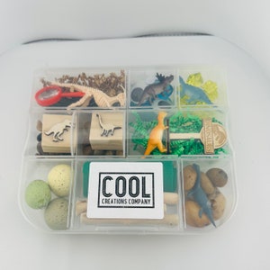 Dinosaur Play Dough Kit, Dinosaur Sensory Bin, Archaeology Busy Box ...