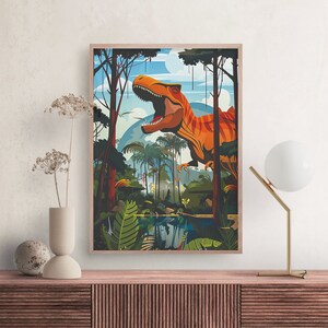 Canvas Poster Wanddeko Jurassic Parc Dinosaur Printable Wall Art ...
