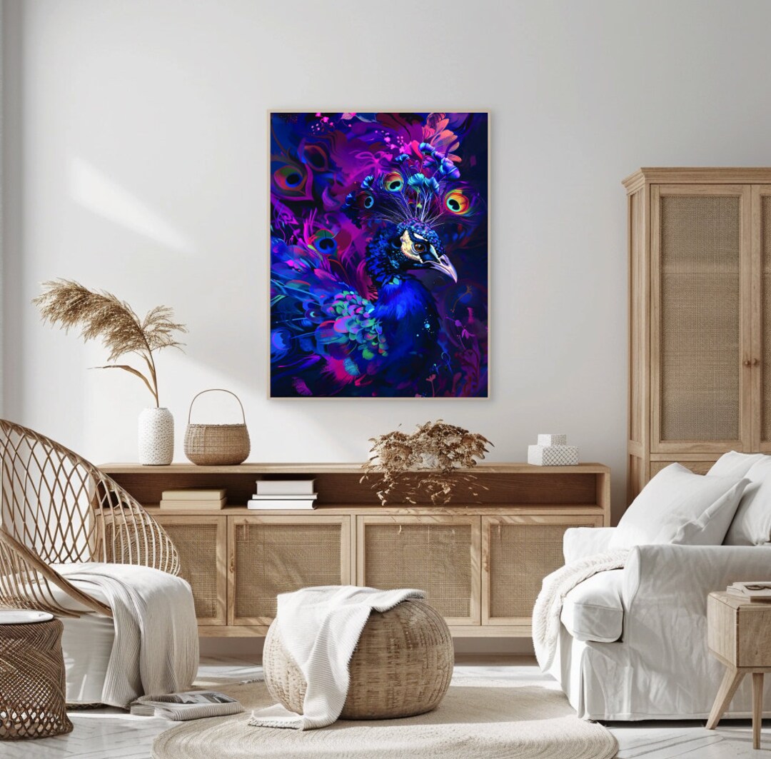 Poster Wanddeko Peacock Printable Wall Art Instant Download JPG Digital ...