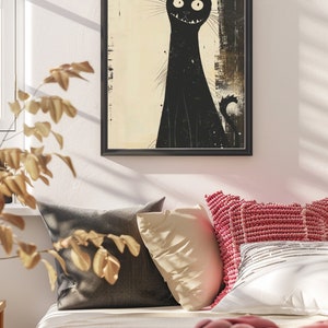 Whimsical Cat Art Instant Download Printable Cat Lover Gift Cute Decor ...