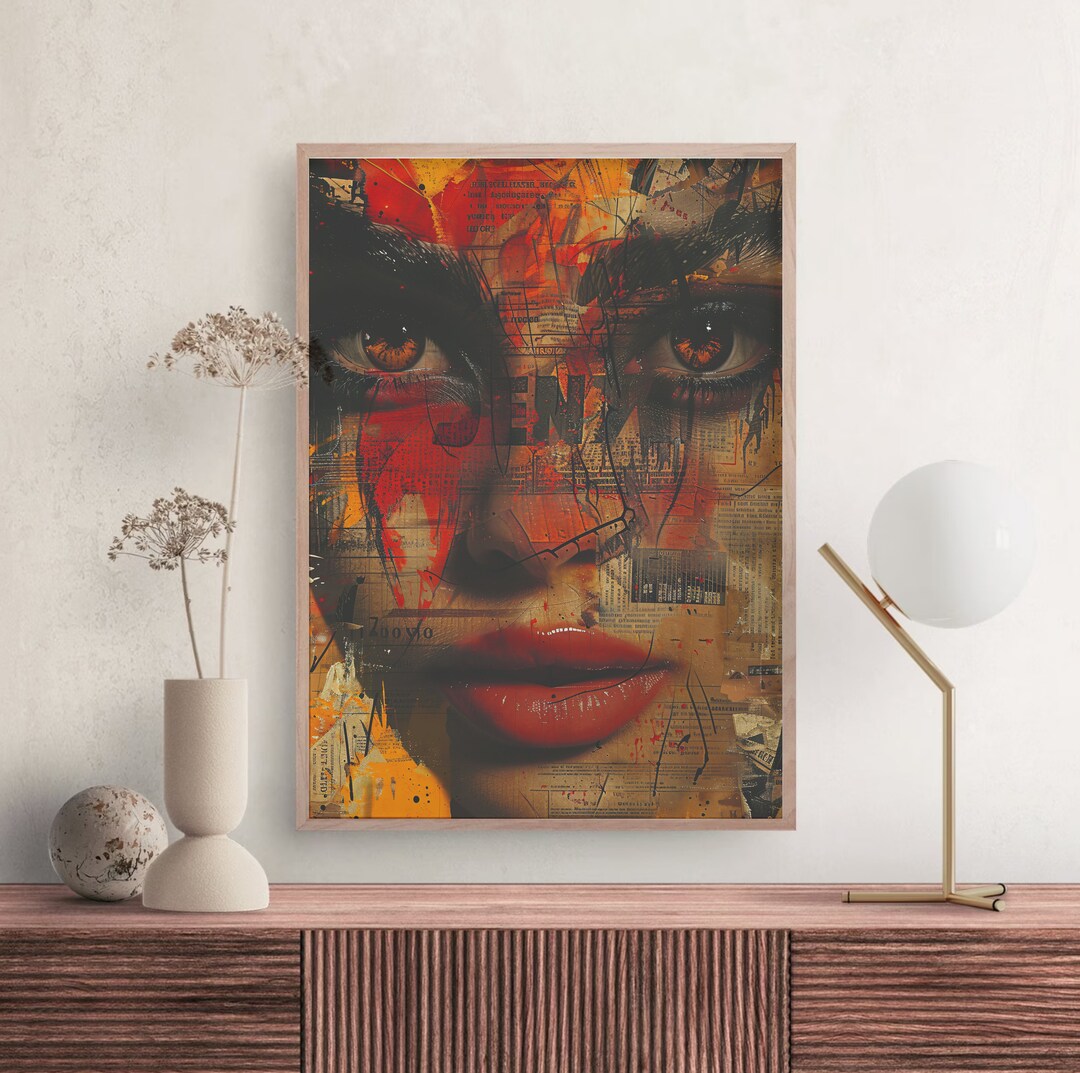 Canvas Poster Wanddeko Woman Portrait Printable Wall Art Instant ...