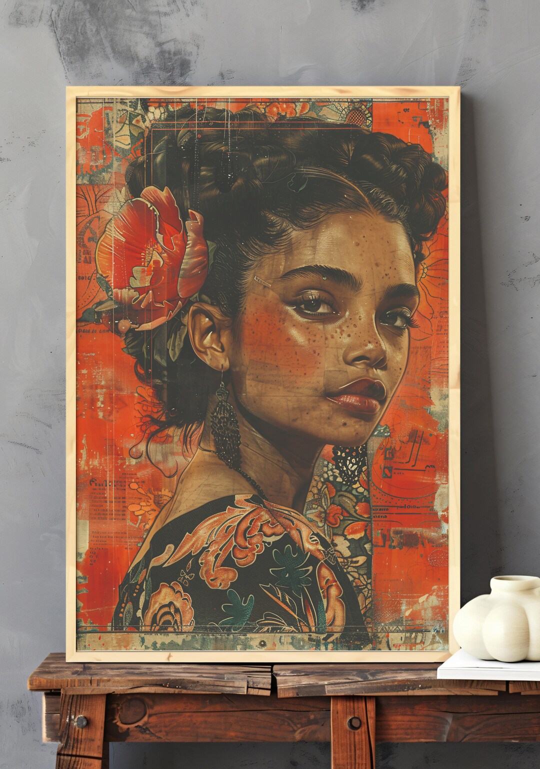 Canvas Poster Wanddeko Woman Portrait Printable Wall Art Instant ...