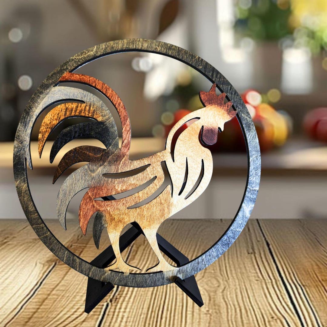 Rustic Rooster Farmhouse Wall Art Ranch Style Accents Country Rooster ...