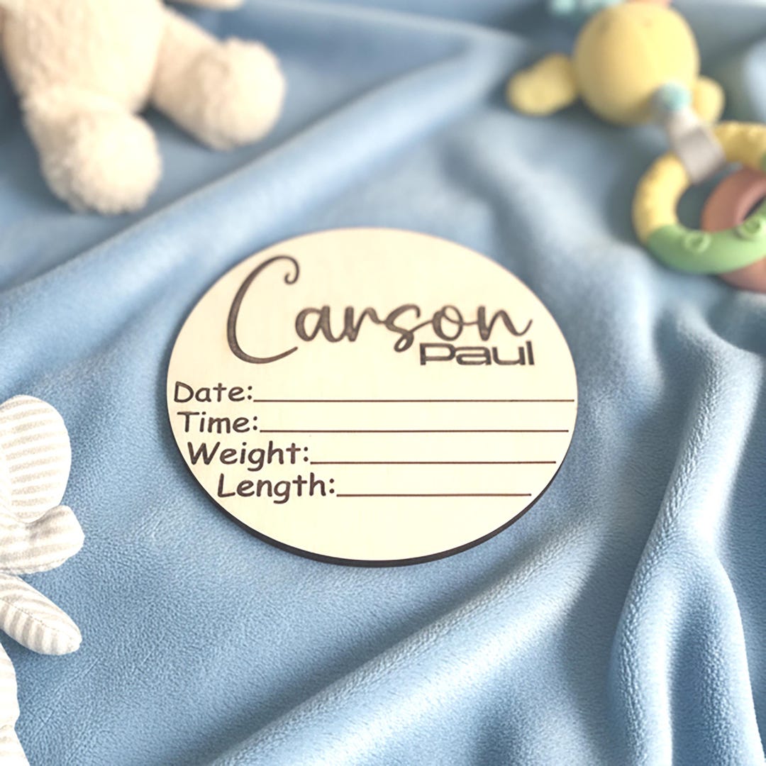 Personalized Baby Birth Stat Sign – Custom Name Plaque – Baltic Birch ...