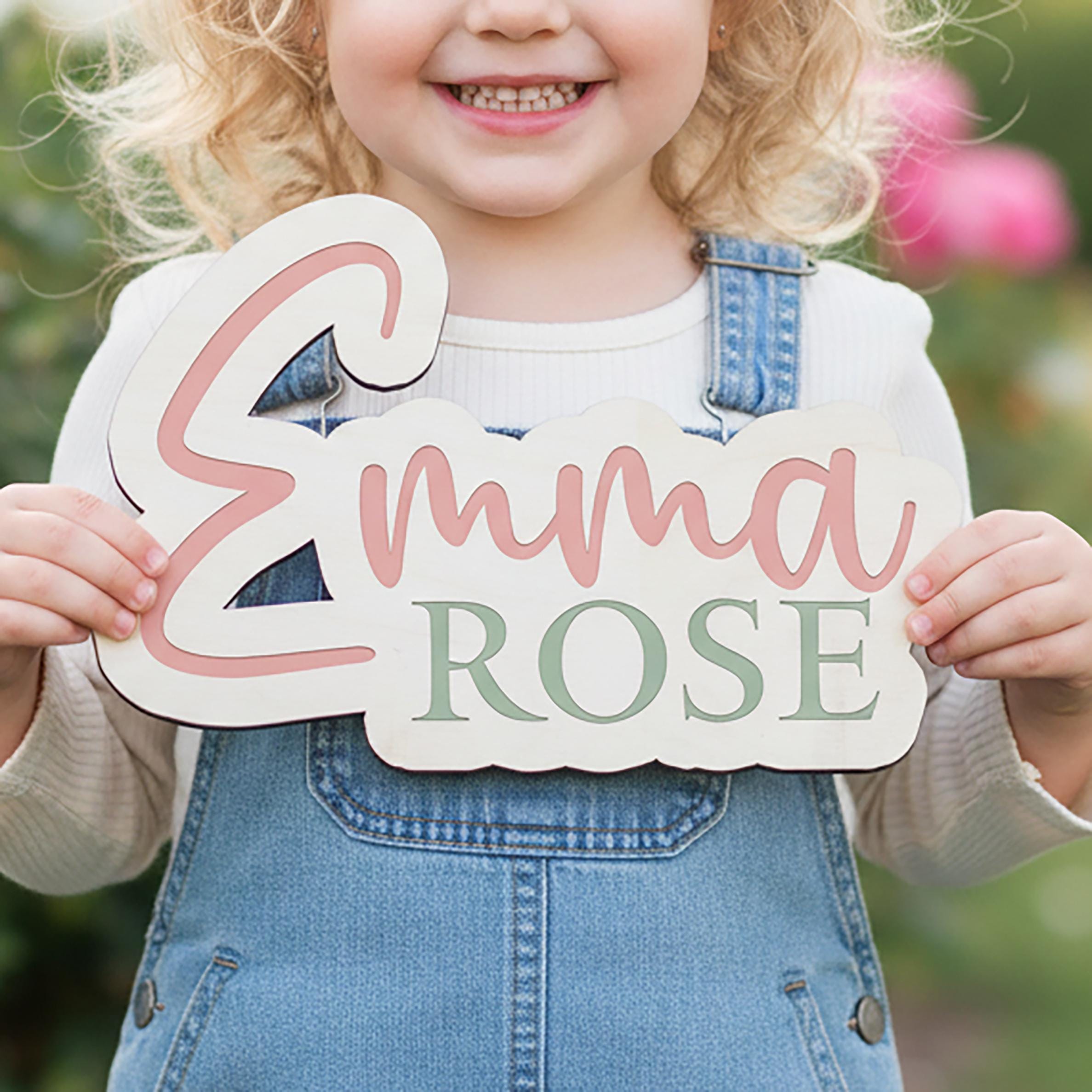 Custom Dual-name Wood Sign | Personalized Baby Gift | Nursery Wall ...