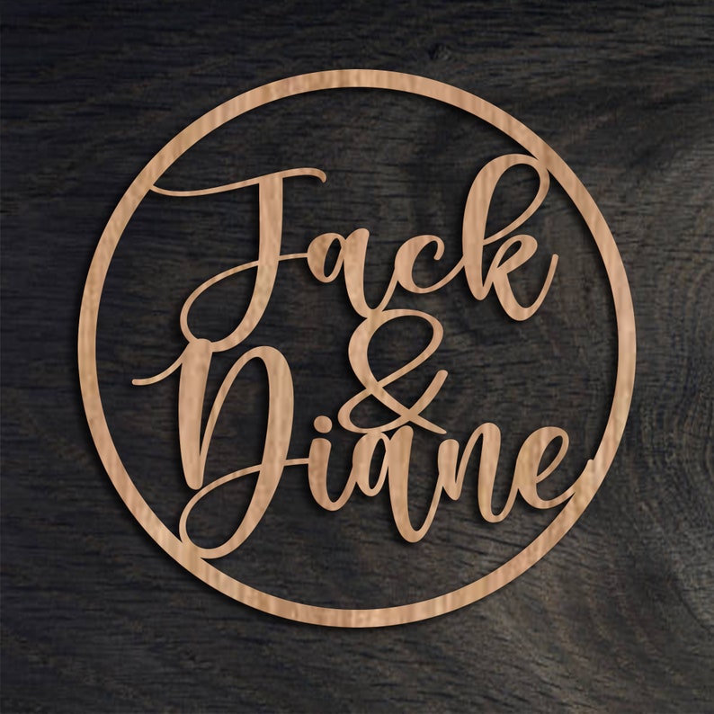 Custom Circle Name Sign Wedding Backdrop Couples Sign Large Custom Name ...