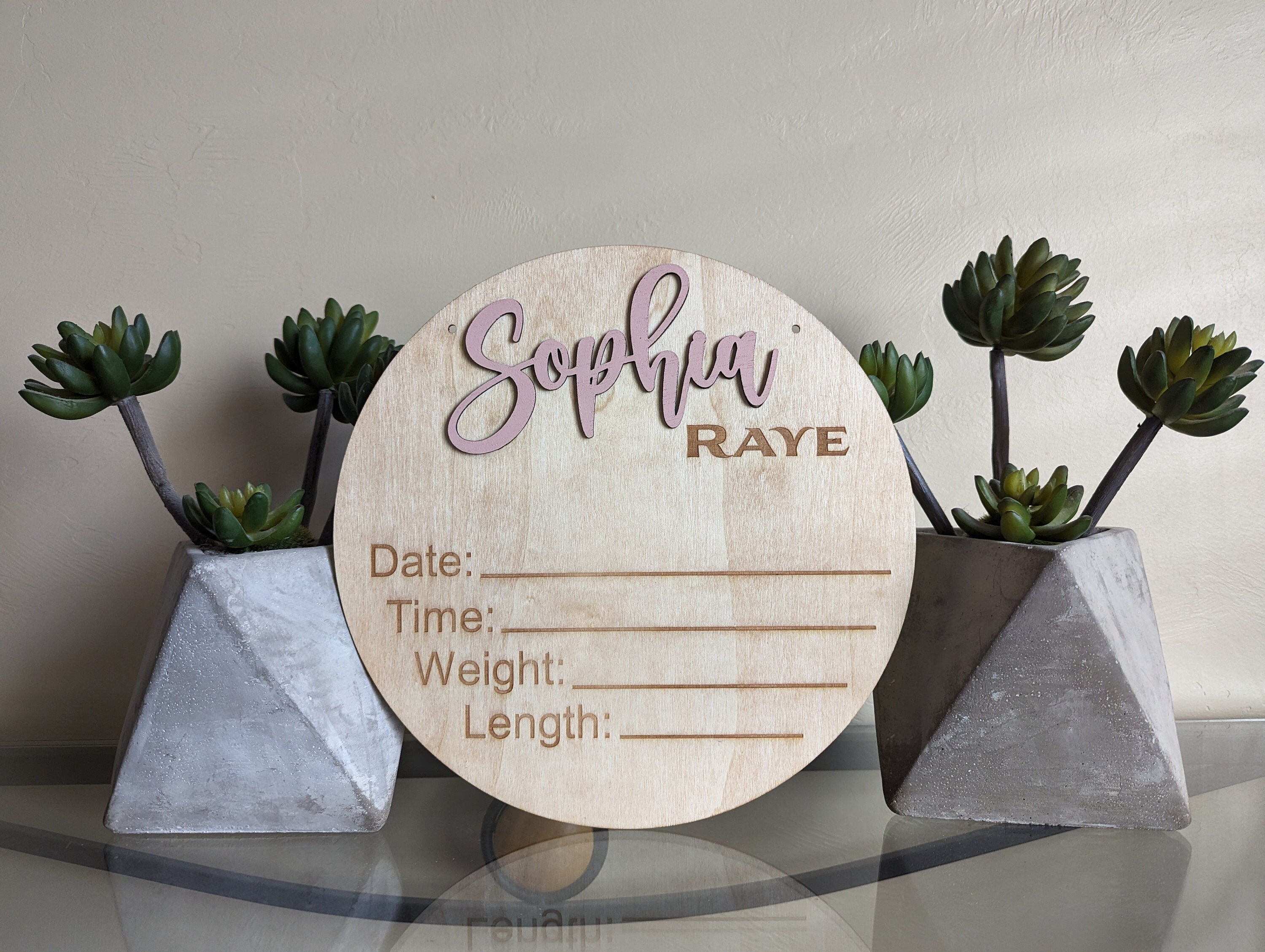 Baby Announcement Sign With Birth Stats Wood Sign for Name Reveal Baby ...