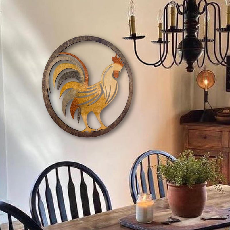 Rooster Kitchen Art - Etsy