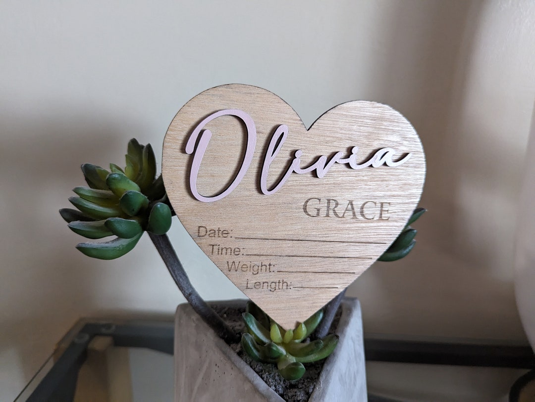 Baby Announcement Sign With Birth Stats Wood Sign for Name Reveal Baby ...