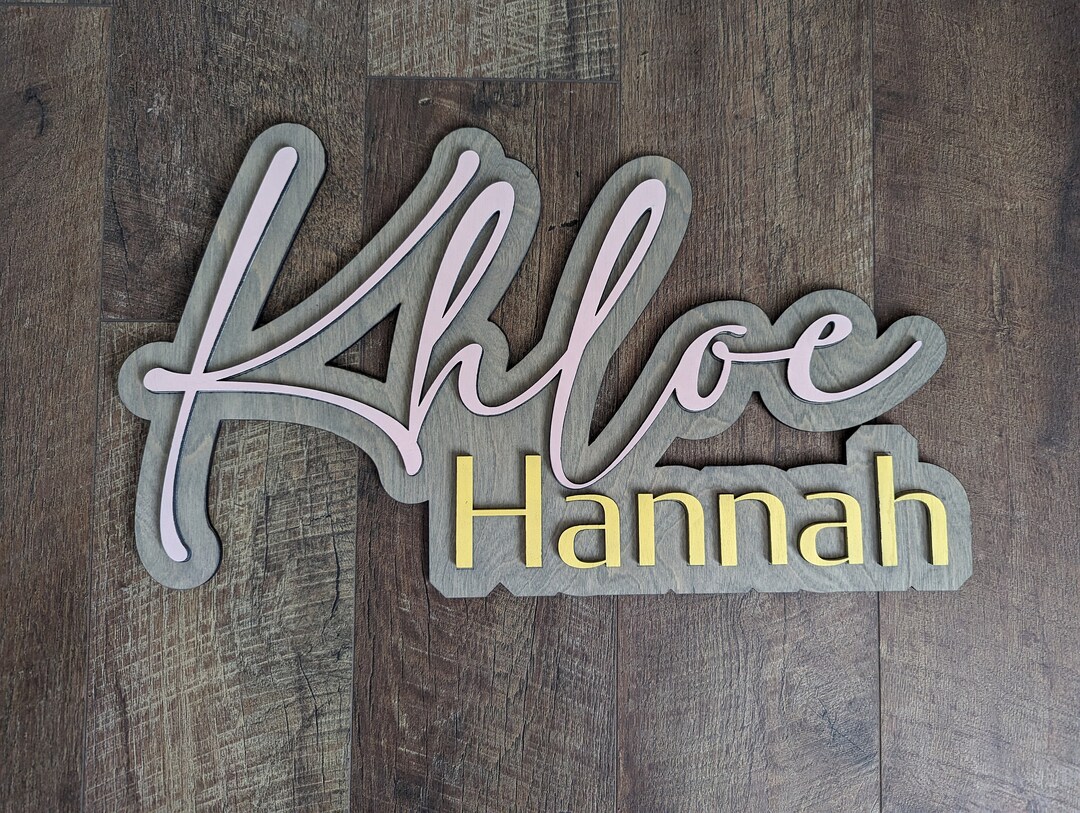 Girl Name Sign, Cut Out Sign, Layered Baby Name Sign, Large Wood Name ...