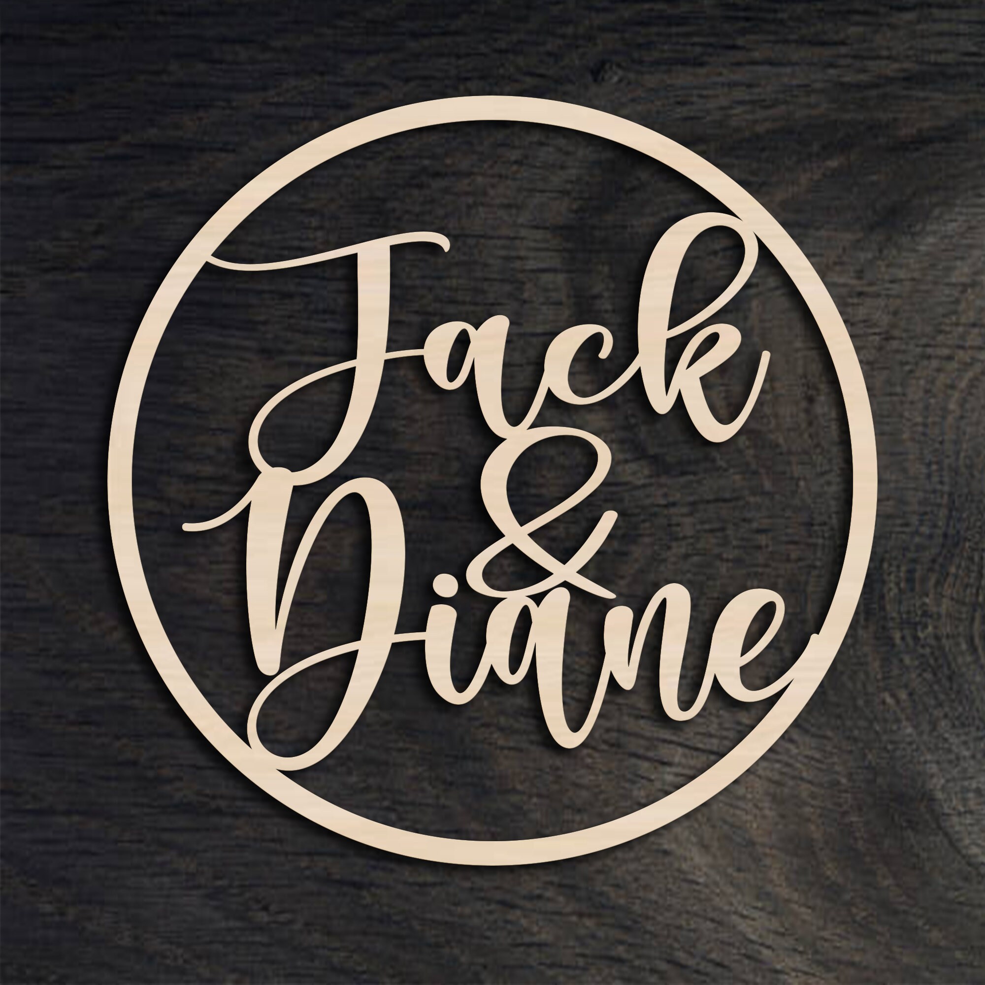 Custom Circle Name Sign Wedding Backdrop Couples Sign Large Custom Name ...