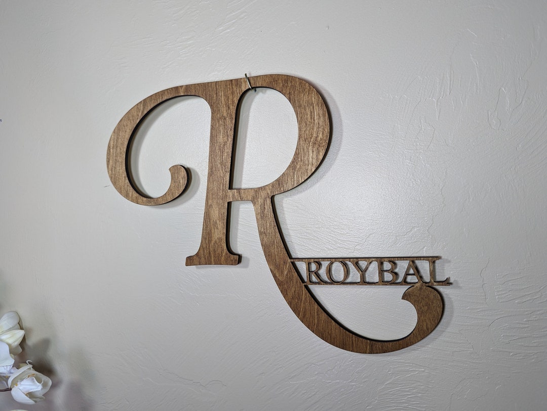 Elegant Monogram Laser Cut Sign. Elaborate Lettering. Personalized With ...