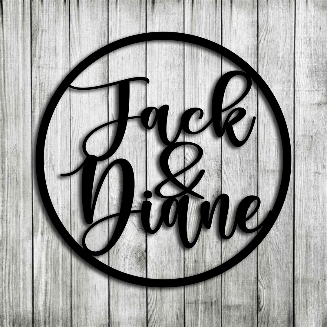 Custom Circle Name Sign Wedding Backdrop Couples Sign Large Custom Name ...