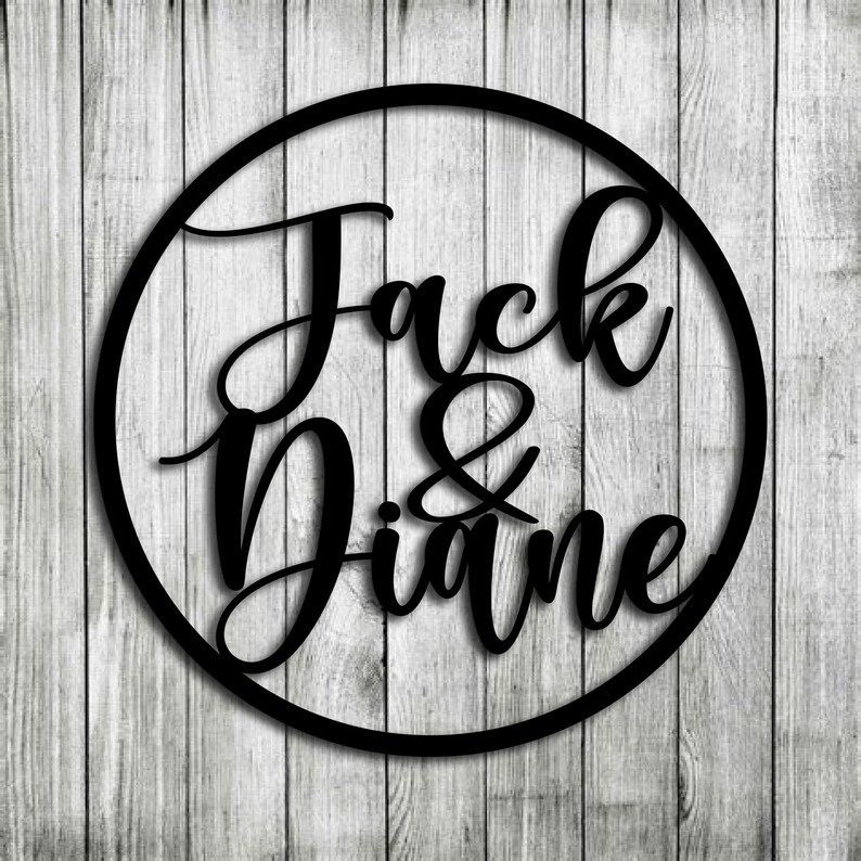 Custom Circle Name Sign Wedding Backdrop Couples Sign Large Custom Name ...