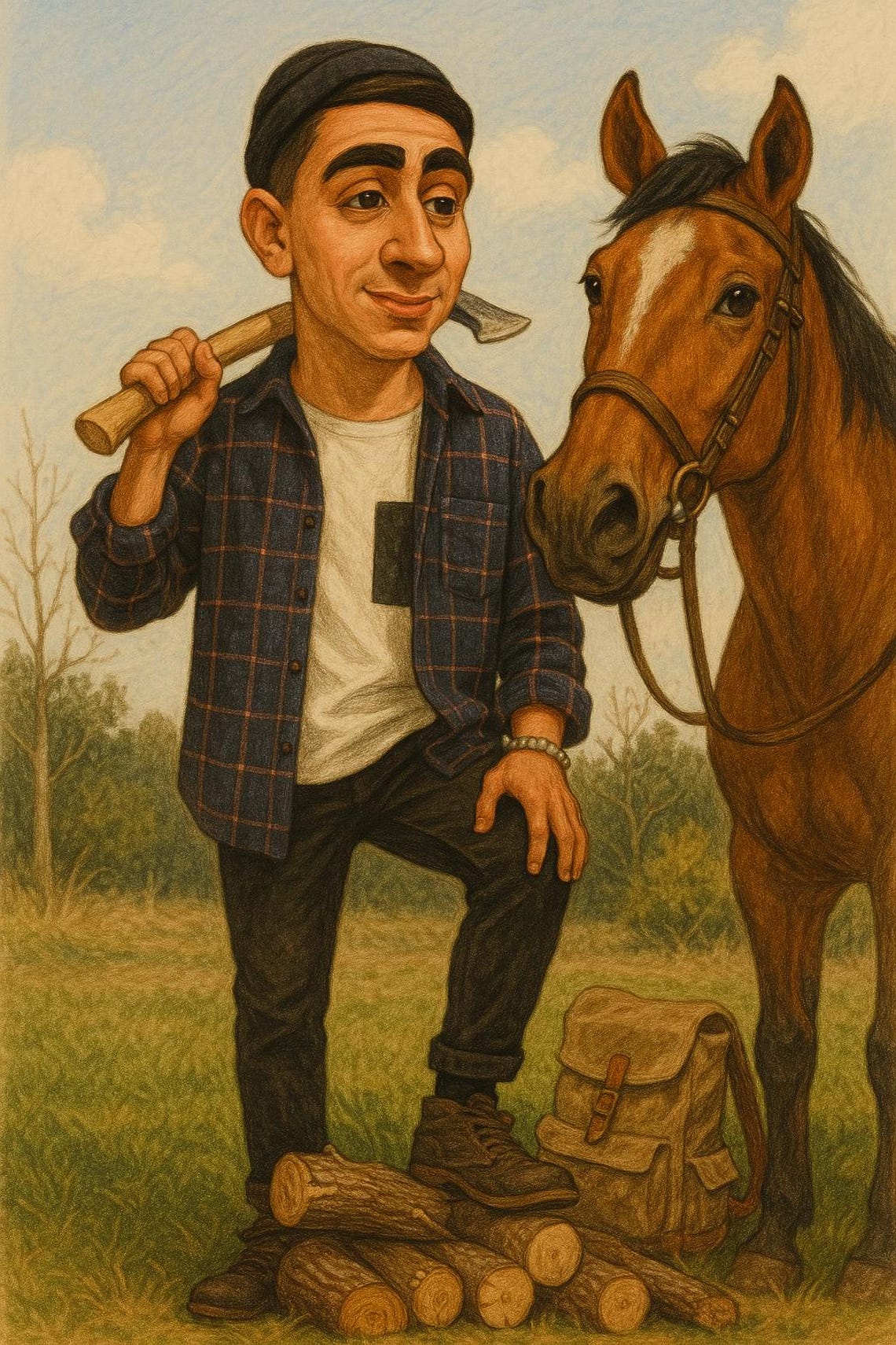 Cowboy Caricature Wall Art – Hyper Realistic Western Digital Print ...