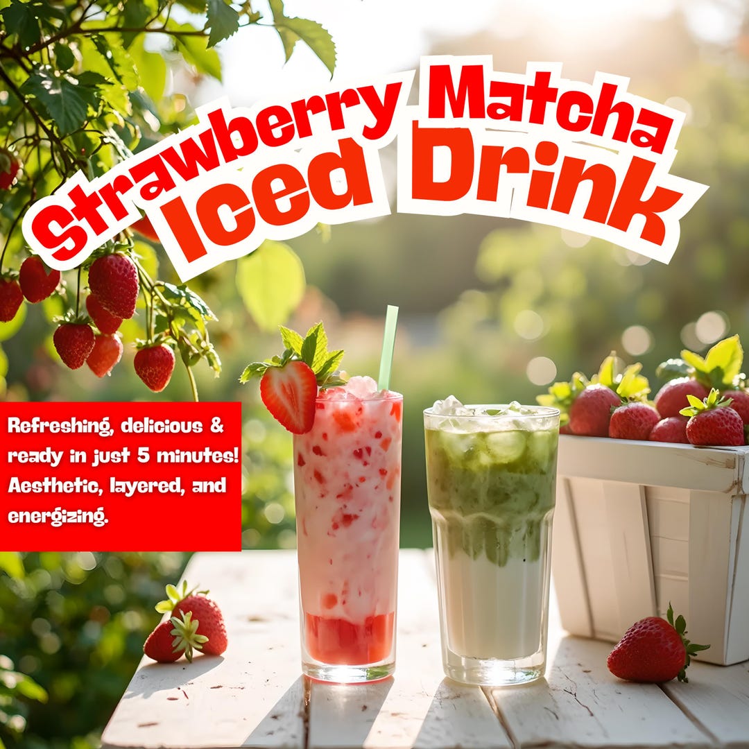 BEST RECIPE Strawberry Matcha Recipe PDF | Vegan Summer Drink ...