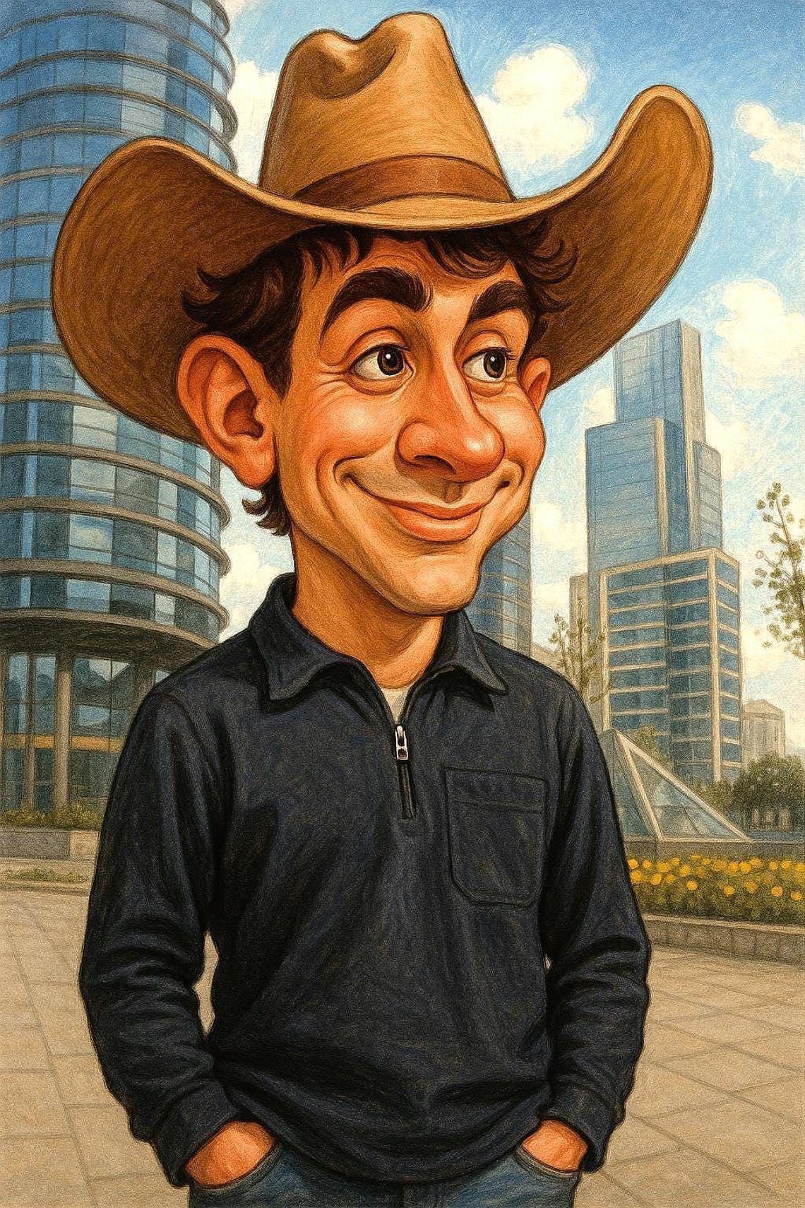 Cowboy Caricature Wall Art – Hyper Realistic Western Digital Print ...
