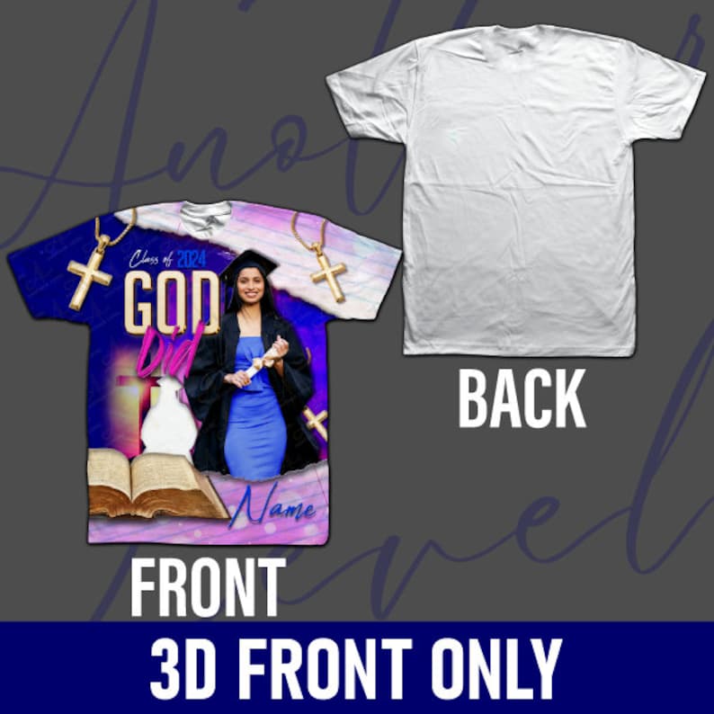 3D Graduation Shirt and Stole Bundle - God Did Design - Etsy