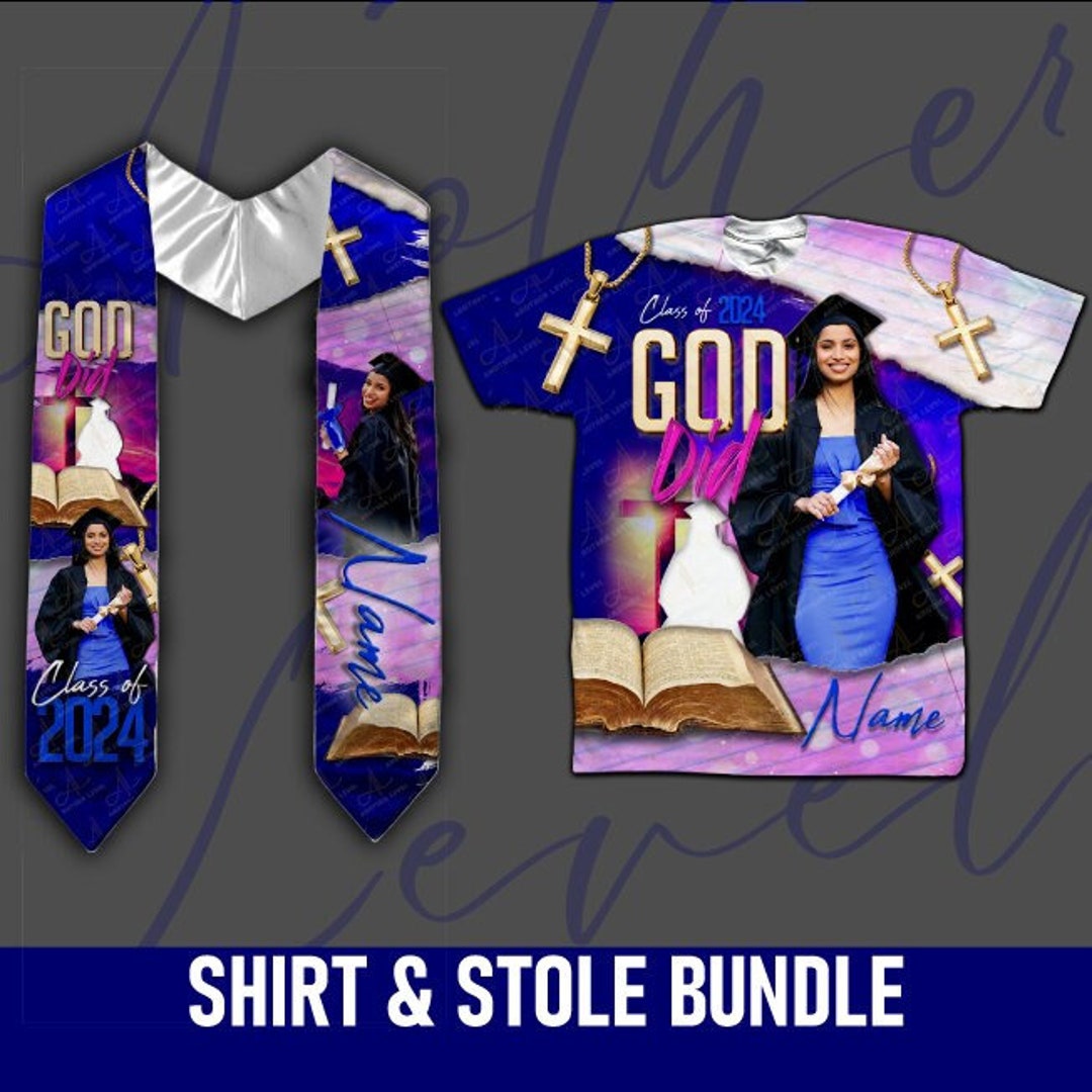 3D Graduation Shirt and Stole Bundle - God Did Design - Etsy