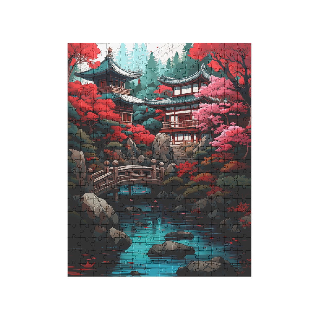 Jigsaw Puzzle Vibrant Pixel Art Landscape, Challenging Puzzle Game for ...