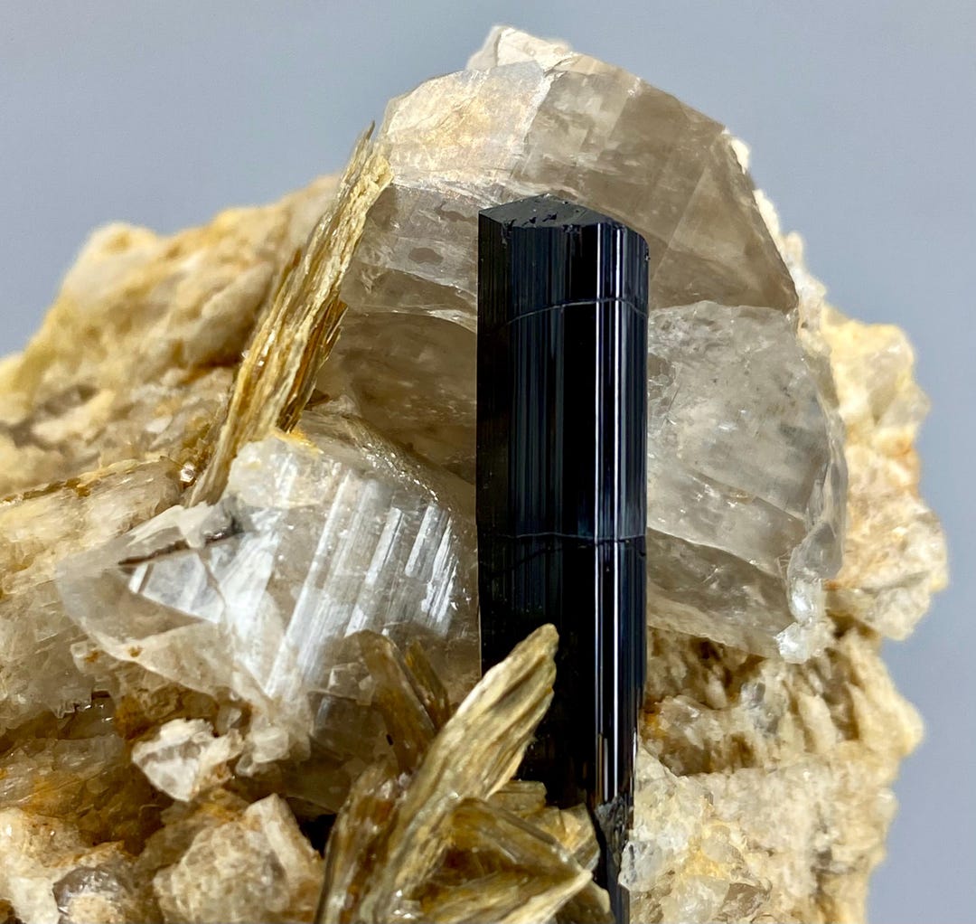 334 Gram Unique Full Terminated Schorl Var Black Tourmaline With Quartz ...