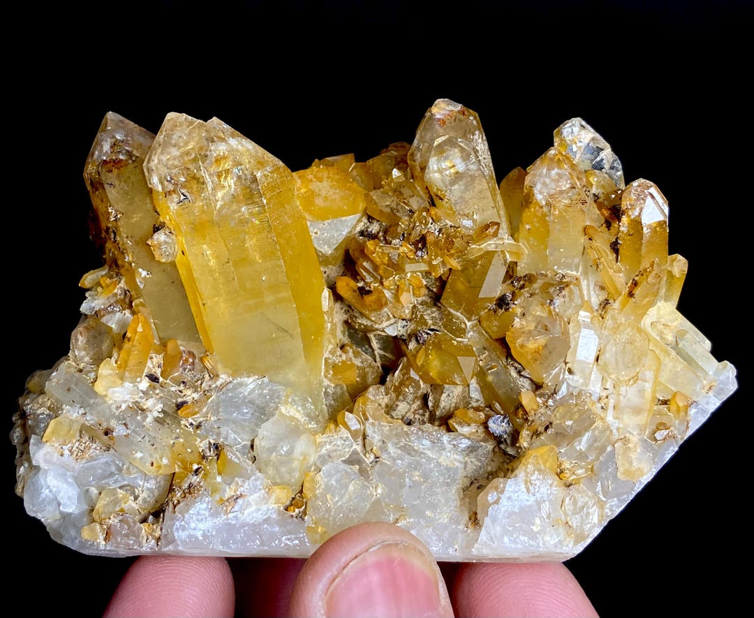175 Gram Unique Golden Iron Coated QUARTZ Crystal Cluster Specimen From ...