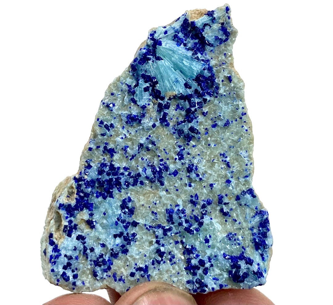 144 Carat Unique Sparkly ARAGONITE With AZURITE Crystal Specimen From ...