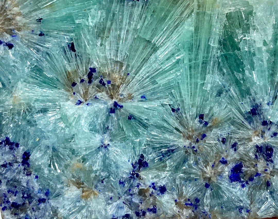 290 Carat Unique Sparkly Flower Shape ARAGONITE With AZURITE Crystal ...