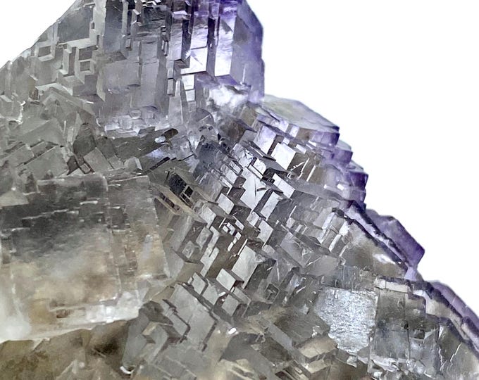 115 Gram Unique Natural Cubic Glassy FLUORITE With Calcite Crystal ...