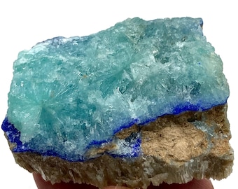 255 Carat Unique Natural Shape Sparkly ARAGONITE With AZURITE Crystal ...