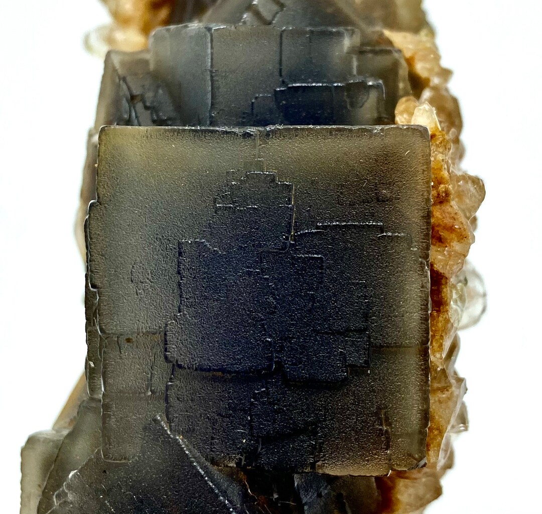 356 Gram Unique Gray Color Cubic Fluorite With Calcite Crystal Specimen ...