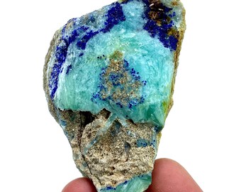 255 Carat Unique Natural Shape Sparkly ARAGONITE With AZURITE Crystal ...