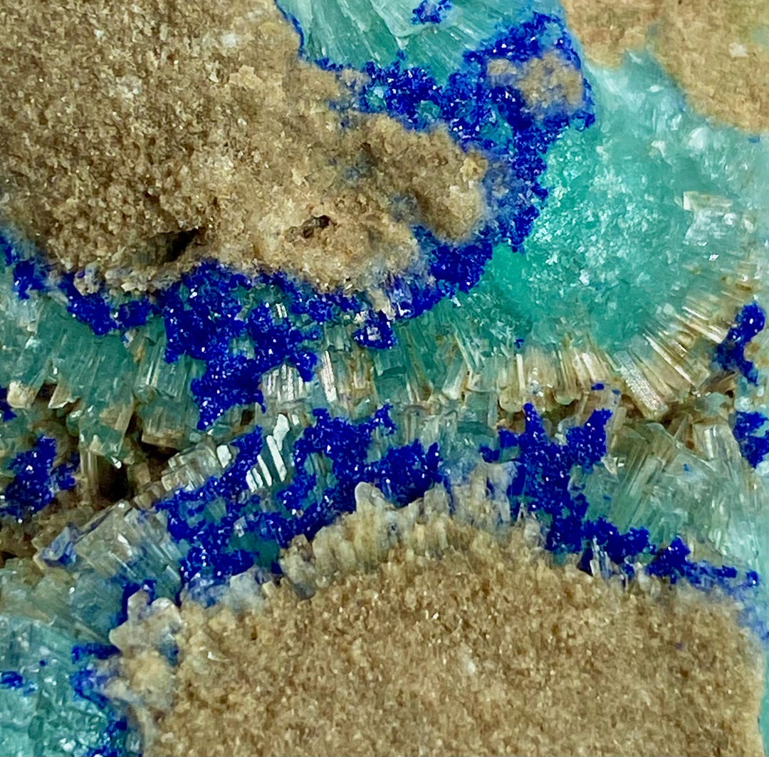 116 Carat Unique Shape Natural Sparkly ARAGONITE With AZURITE Specimen ...