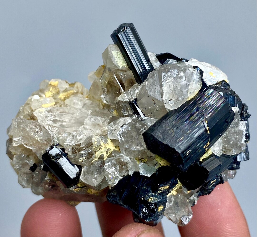 97 Gram Unique Huge Schorl Var Black TOURMALINE, Mica Combine With ...