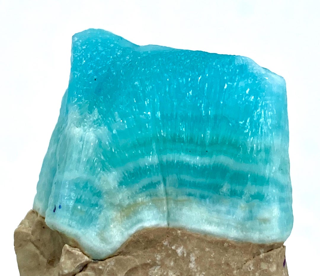 134 Carat Unique Shape Natural Blue Color Banded ARAGONITE Specimen ...